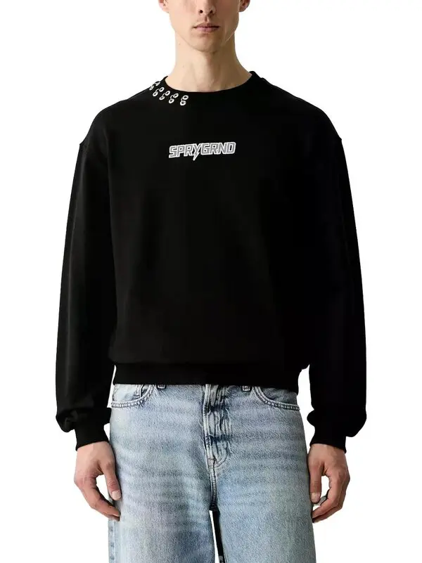 SPRAYGROUND Lightning Shark Logo-patch Sweatshirt - Black