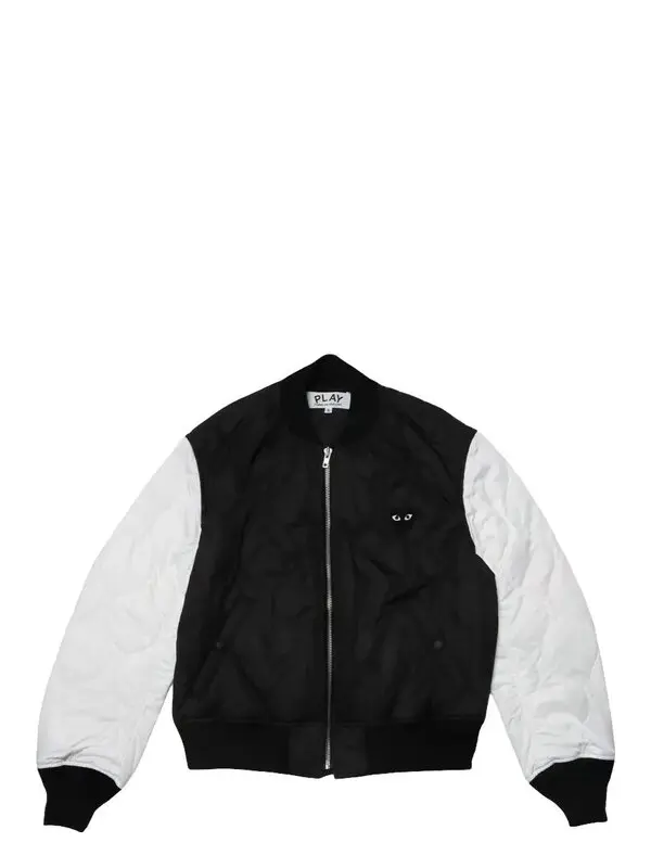 Play Comme Des Garcon Quilted Heart-print Bomber Jacket - Black