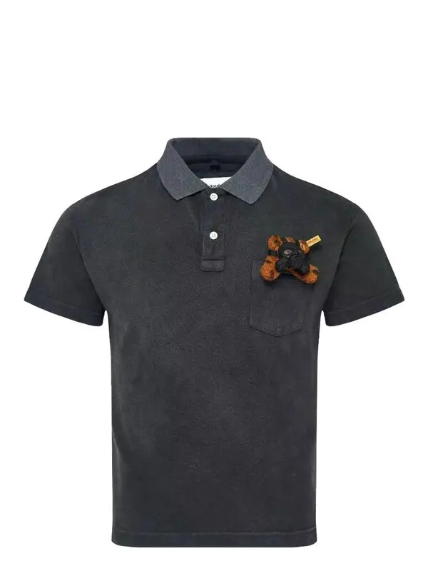 DOUBLET Teddy-bear Patch Polo Shirt - Black