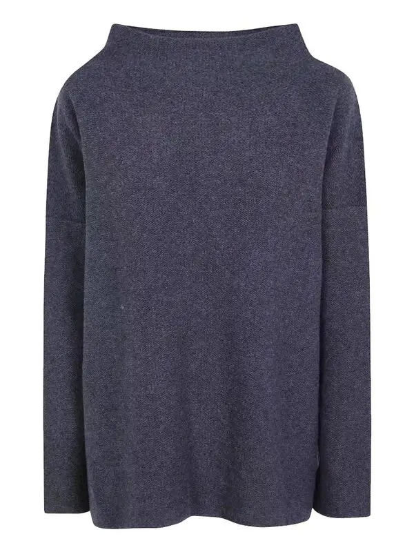 DANIELA GREGIS Boat-neck Dropped-shoulder Sweater - Grey