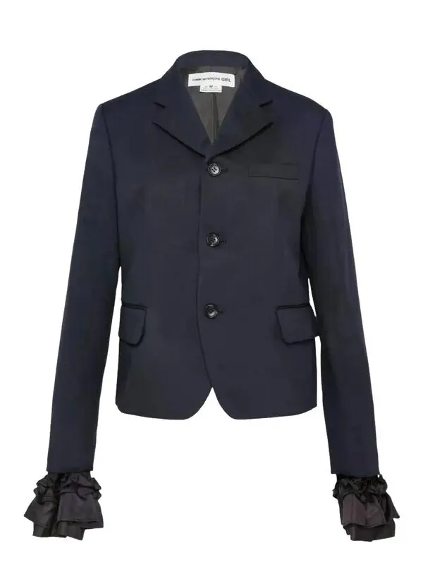 Comme Des Garçons Ruffle-trimmed Tailored Blazer - Blue