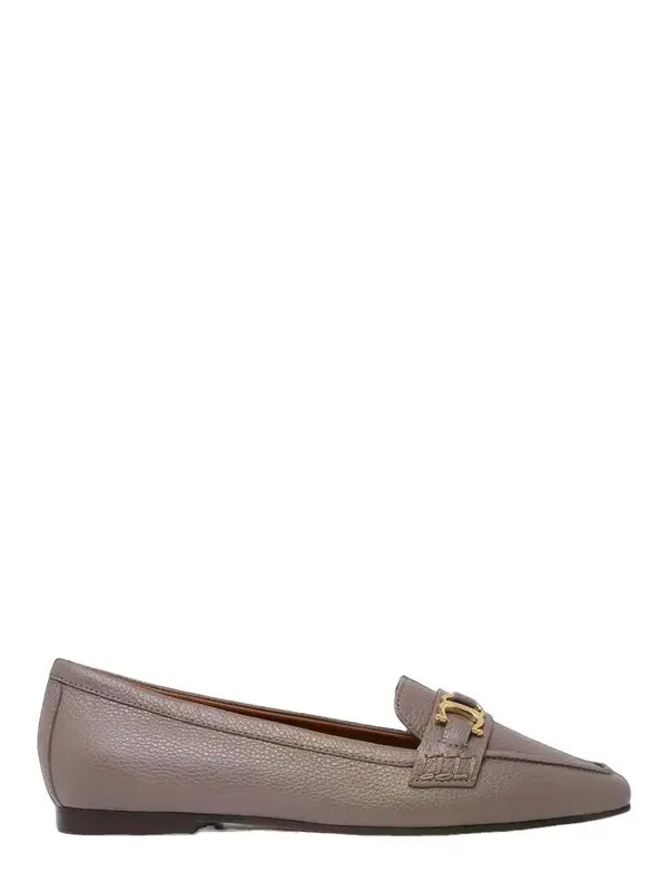 POLLINI Uptown Horsebit Grained Leather Loafers - Grey