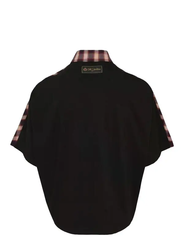 We11Done Check-pattern Panelled Shirt - Black