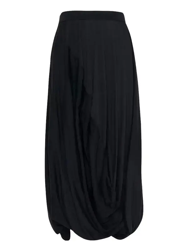 Junya Watanabe Draped Wool Maxi Skirt - Black