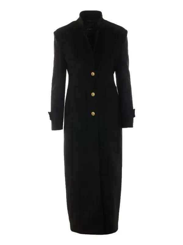 Pinko Logo-button Turtleneck Coat - Black