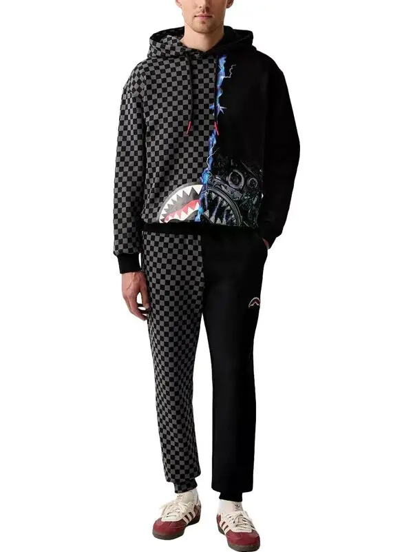 SPRAYGROUND Check-pattern Shark Track Pants - Black