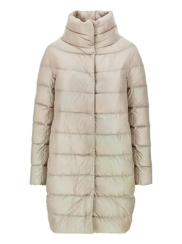 Herno Quilted Funnel-neck Coat - Neutrals