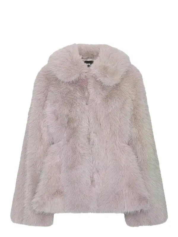 ROTATE BY BIRGER CHRISTENSEN Faux-fur Flared Jacket - Pink