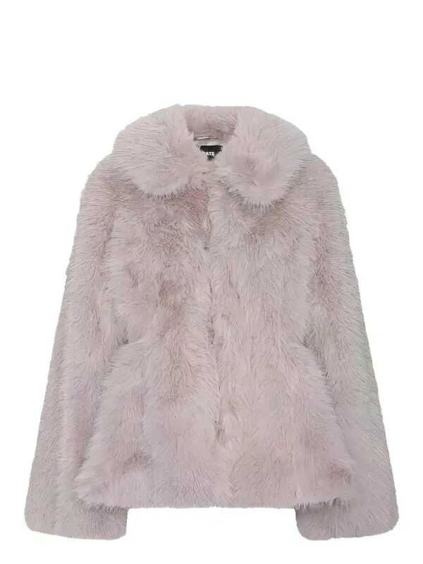 ROTATE BY BIRGER CHRISTENSEN Faux-fur Flared Jacket - Pink
