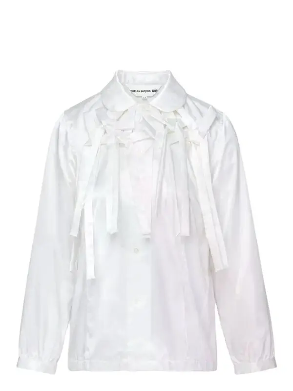 Comme Des Garçons Bow-embellished Satin Blouse - White