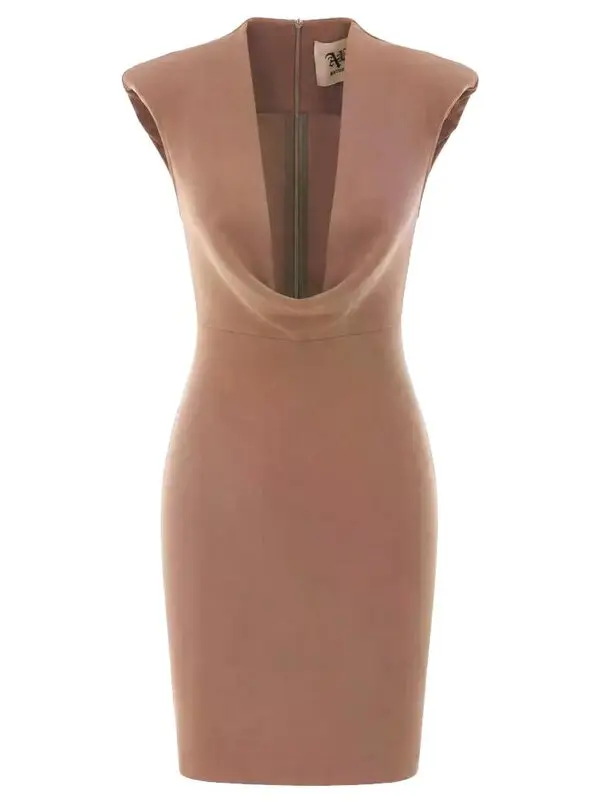 ANIYE BY Dina Jabot-detail Mini Dress - Brown