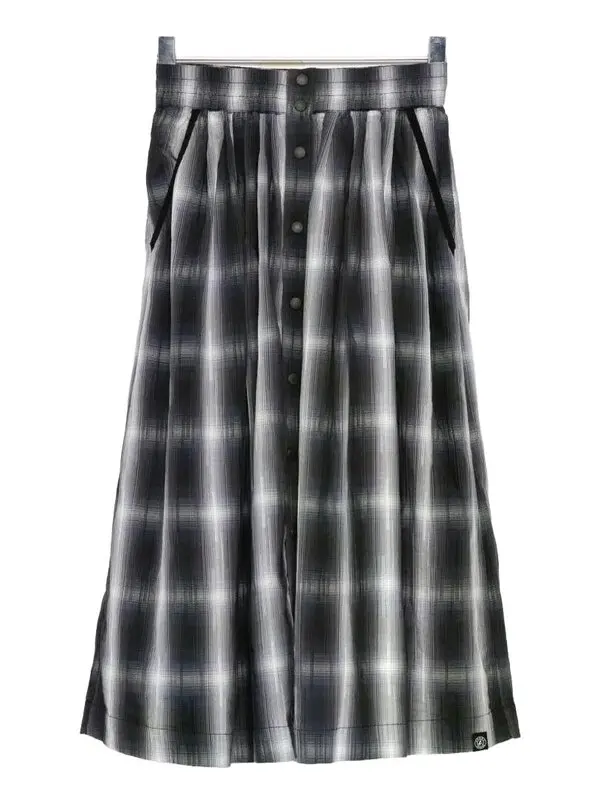 AGNES B. Check-pattern Skirt - Black