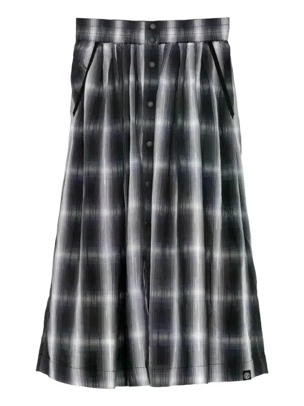 AGNES B. Check-pattern Skirt - Black