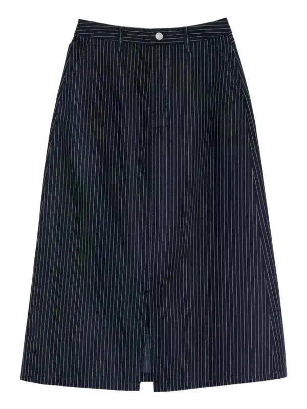 AGNES B. Striped-print A-line Skirt - Blue