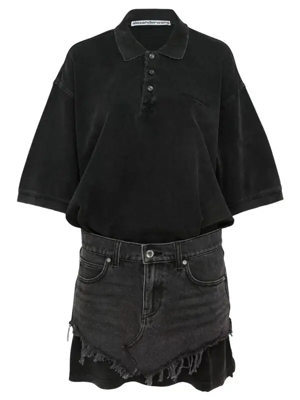 Alexander Wang Mini Pre-styled Frayed Dress - Grey