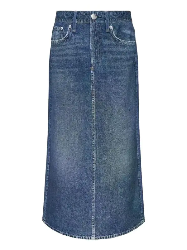Rag & Bone Miramar Faded-effect Midi Skirt - Blue