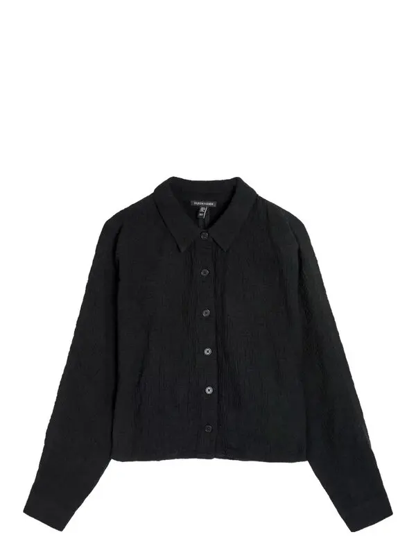 Eileen Fisher Crinkled-finish Shirt - Black