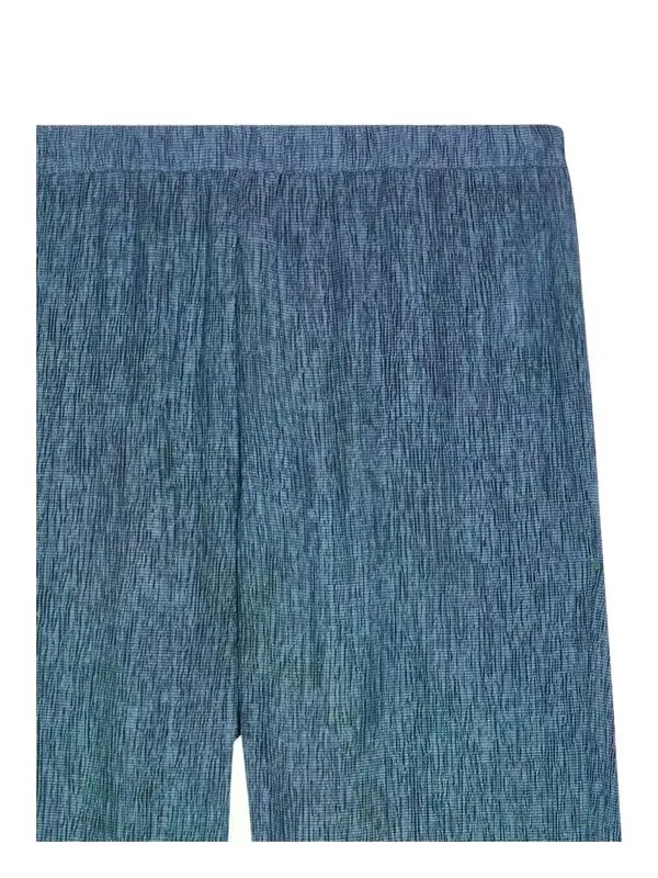 Eileen Fisher Plissé-effect Wide-leg Trousers - Blue