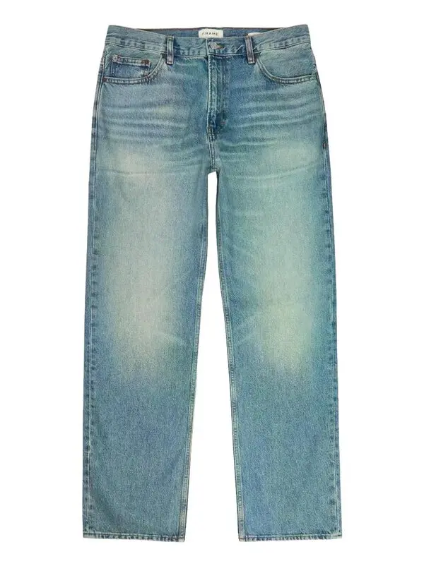 FRAME Faded Straight-leg Jeans - Blue