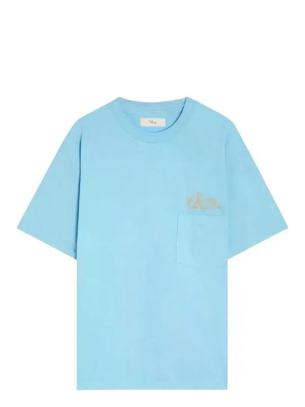 CHERRY LA Logo-embroidered Pocket T-shirt - Blue