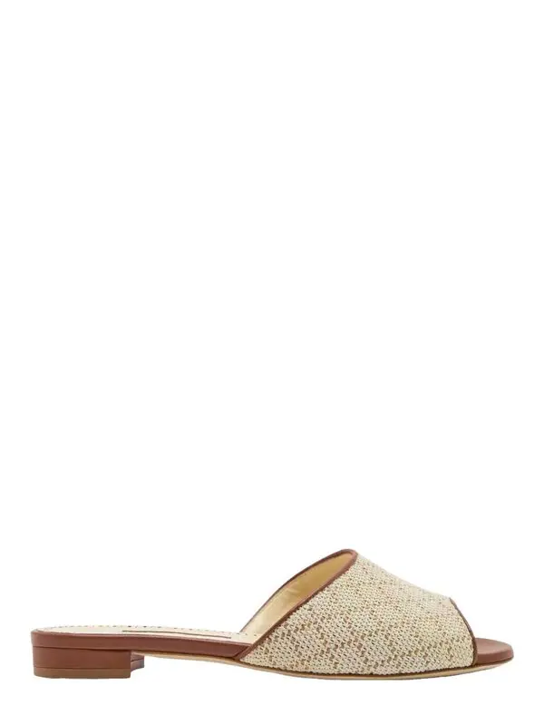 Manolo Blahnik Smirnapla Woven Leather Sandals - Neutrals