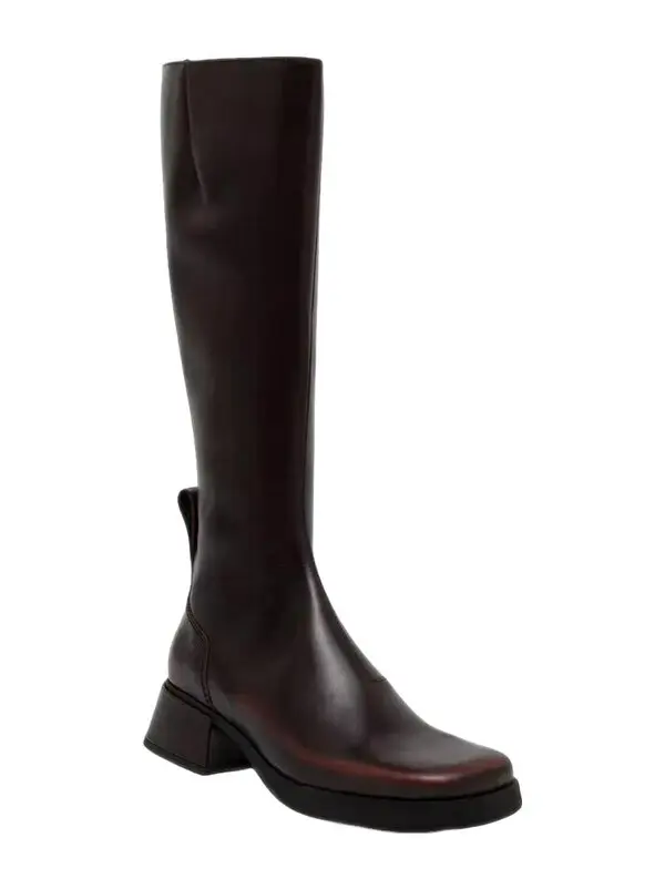 MIISTA Brunildha Square-toe Knee-length Boots - Red