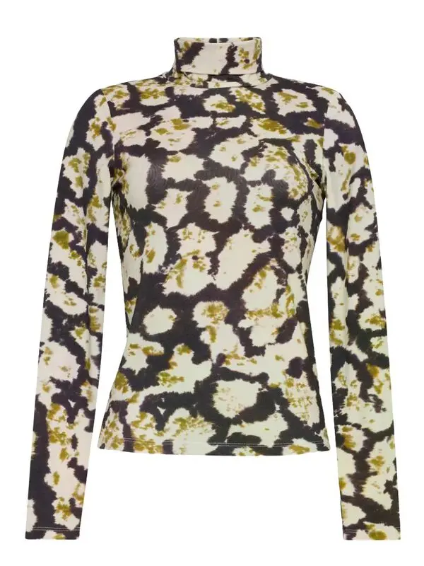 Cara Cara Piper Spotted-print Turtleneck Top - Neutrals