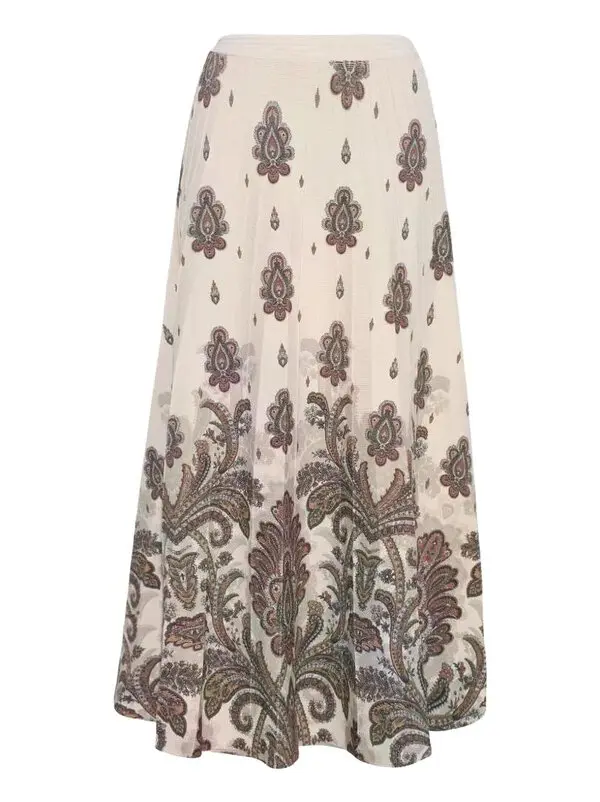 Cara Cara Tavira Paisley-print Pleated Maxi Skirt - Neutrals