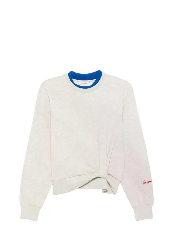 Sandro Mina Twist-detail Sweatshirt - Grey