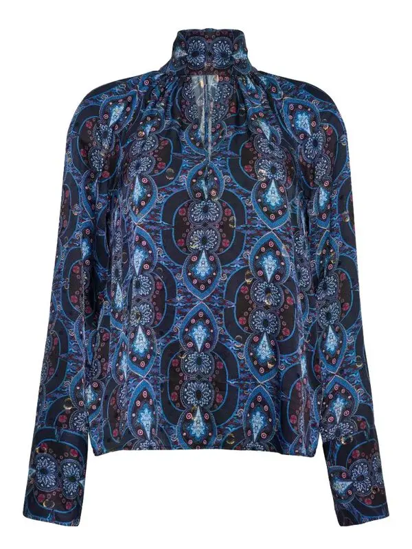 Cara Cara Sundance Pussy-bow Printed Blouse - Blue