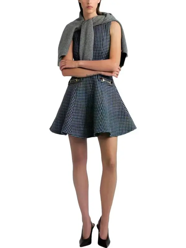 Cara Cara Burns Plaid Mini Dress - Blue