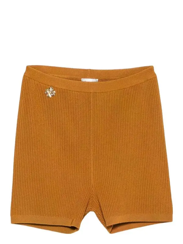 Saint Laurent Ribbed-knit Shorts - Brown