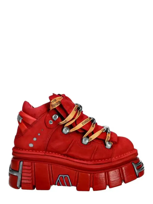 NEW ROCK Panelled Platform Boots - Red