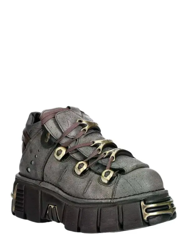 NEW ROCK M-106xl-c196 Platform Ankle Boots - Grey