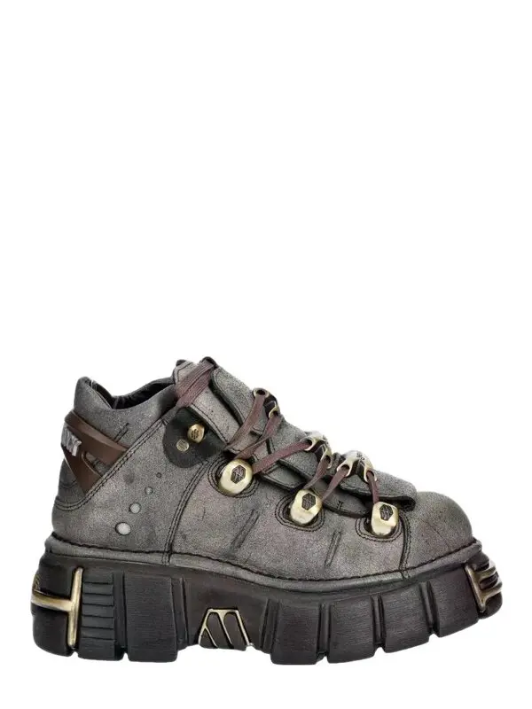 NEW ROCK M-106xl-c196 Platform Ankle Boots - Grey