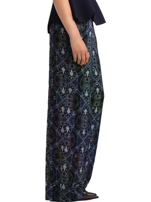 Cara Cara Girona Metallic-print Trousers - Blue