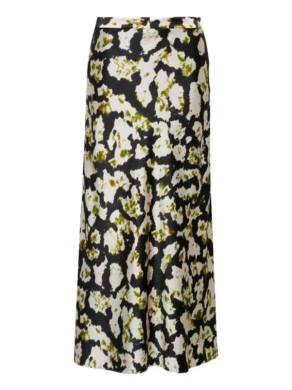 Cara Cara Kaia Hammered-silk Midi Skirt - Neutrals