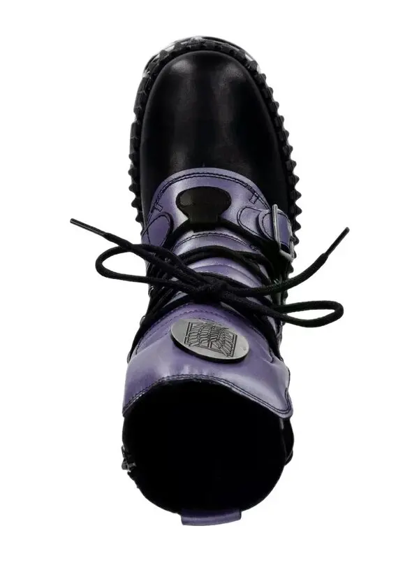 NEW ROCK Attack On Titan Buckled Platform Biker Boots - Black