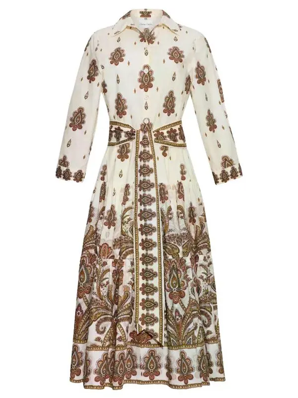 Cara Cara Lolita Paisley-print Midi Dress - Neutrals