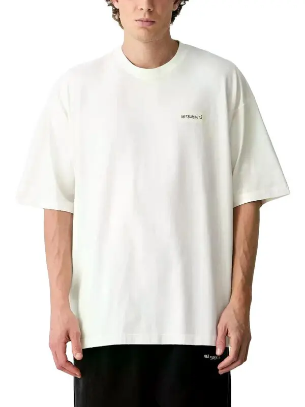 Vetements Logo-print Oversized T-shirt - Neutrals