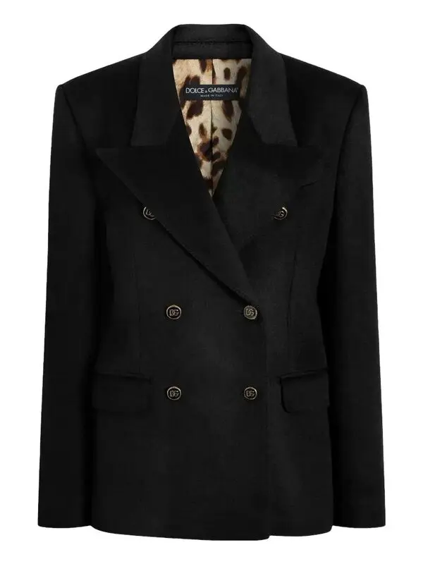 Dolce & Gabbana Linda Double-breasted Cashmere Jacket - Black