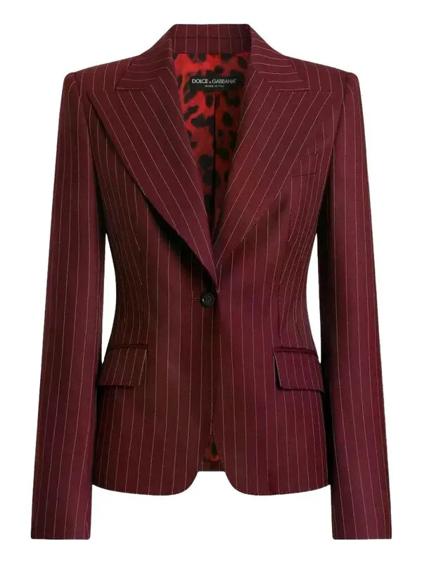 Dolce & Gabbana Turlington Single-breasted Pinstripe Wool Jacket - Red