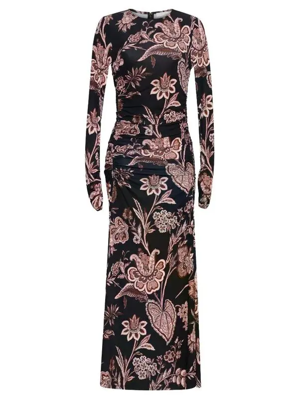 Cara Cara Piermond Floral-print Ruched Maxi Dress - Black