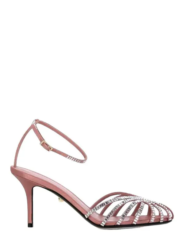 ALEVI MILANO Penelope Crystal-embellished Silk Sandals - Pink