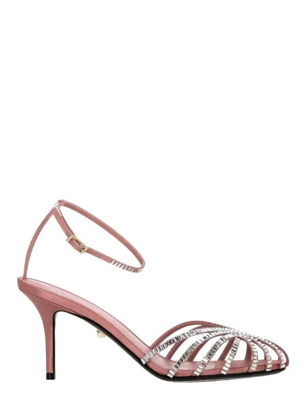 ALEVI MILANO Penelope Crystal-embellished Silk Sandals - Pink