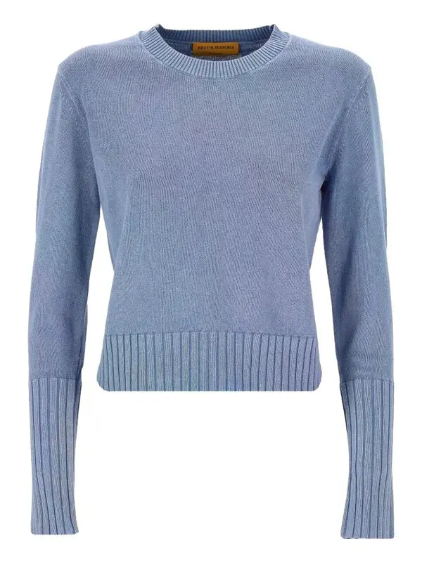 Guest In Residence Ribbed-knit Crew-neck Sweater - Blue