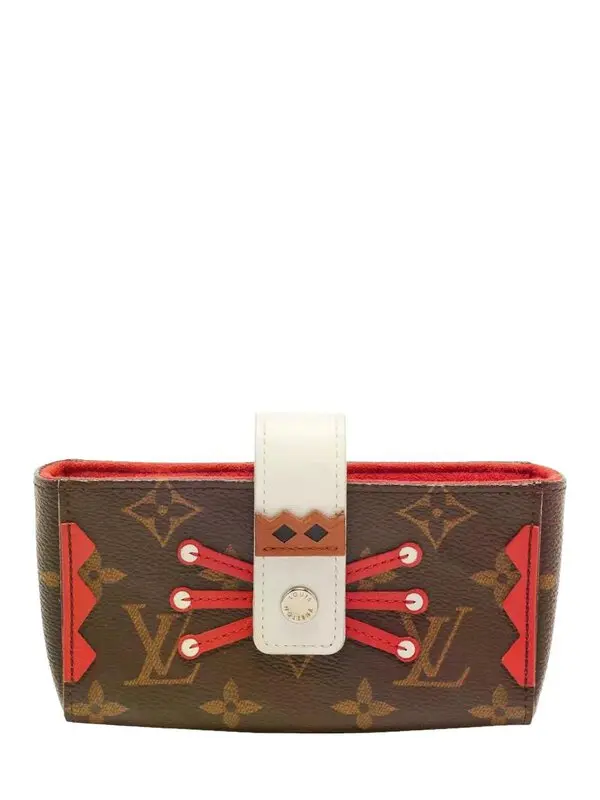 LOUIS VUITTON Monogram Canvas Tribal Mask Pouch - Brown