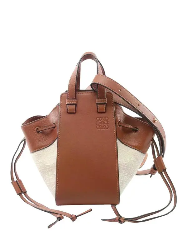 Loewe Leather And Canvas Hammock Bag Satchel - Brown