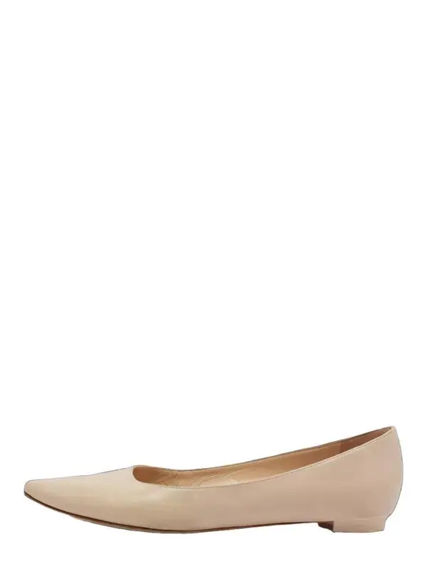 Manolo Blahnik Bb Pointed-toe Leather Flats - Neutrals