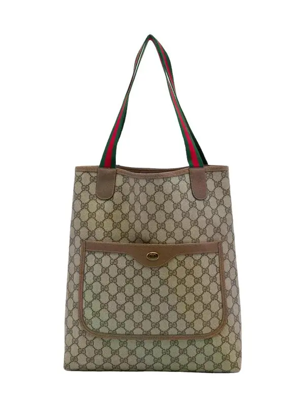 Gucci Gg Supreme Web Tote Bag - Neutrals
